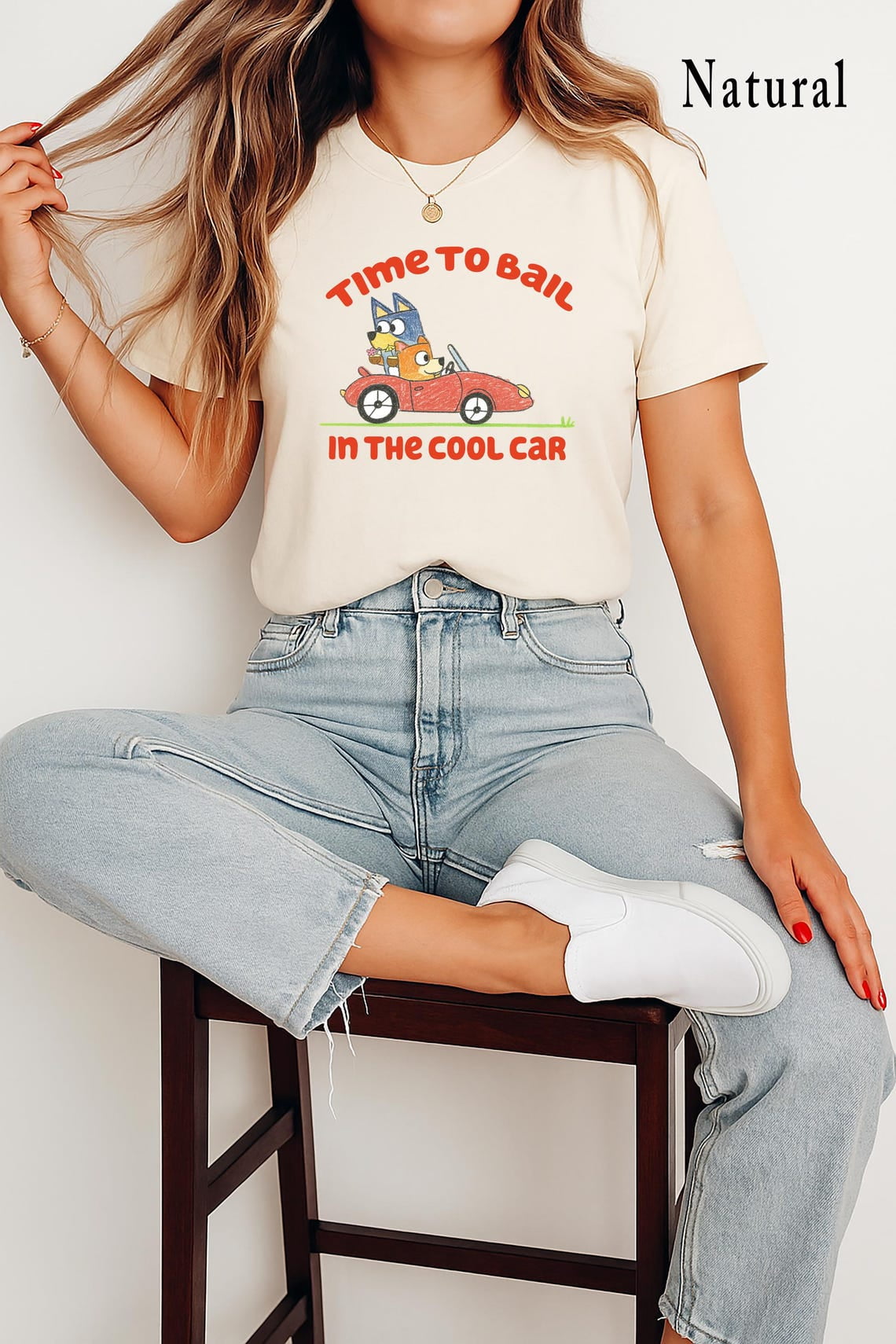 Bluey Time To Bail But In A Cool Car T-Shirt, Parents Tshirt For Him Or ...