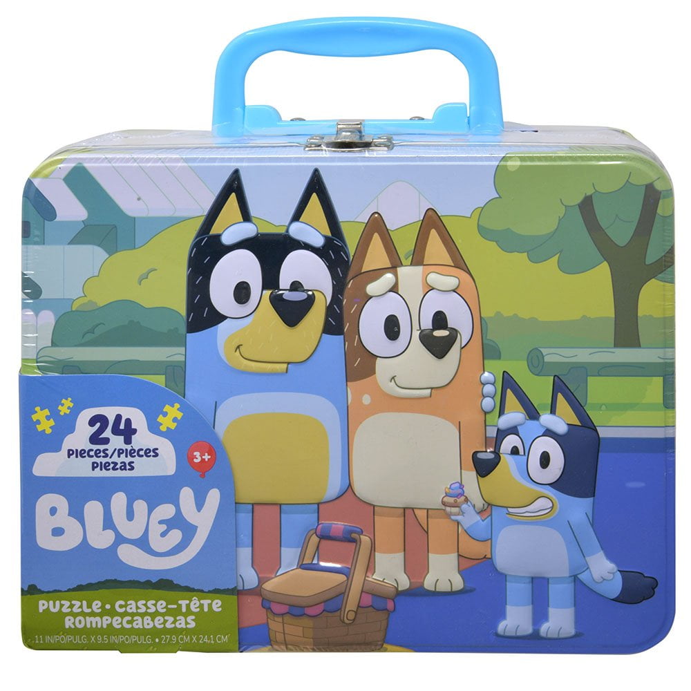 Bluey Tin Box Lunch Box Lunch Tin with 24 Pieces Puzzle - Walmart.com
