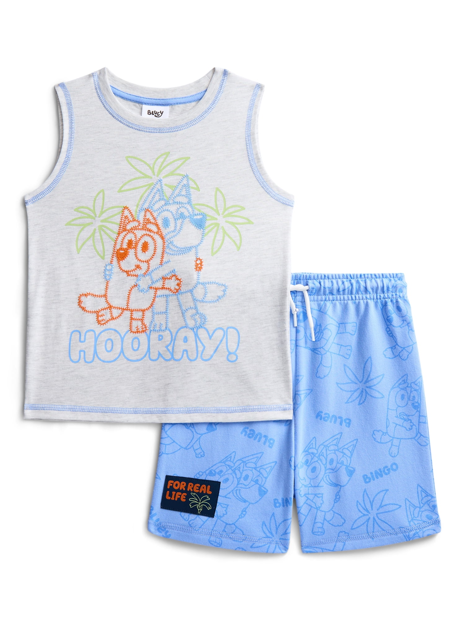 Bluey Toddler Boys Graphic Tank Top and Matching Allover Print Shorts ...