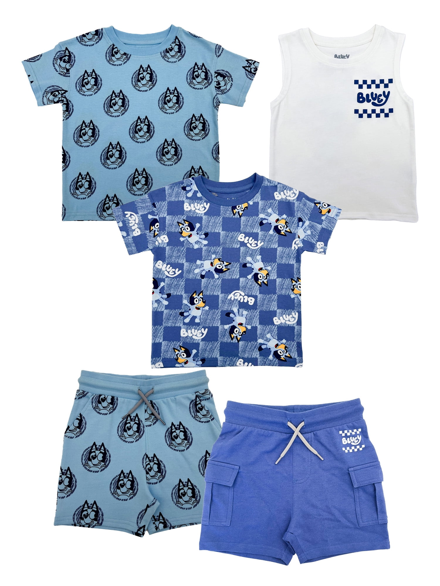 Bluey Toddler Boy Mix & Match Outfit Set, 5-Piece, Sizes 12 Months-5T ...