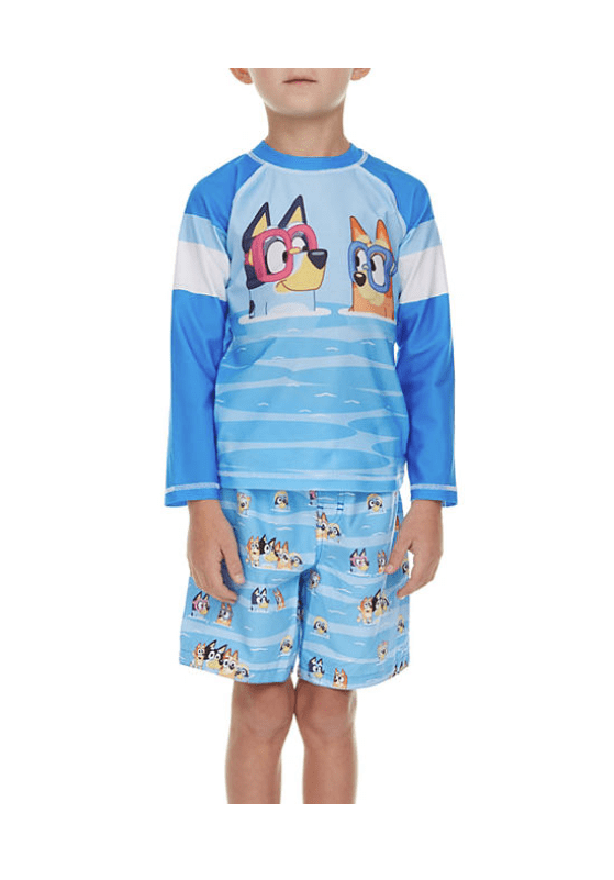 Bluey Toddler Boys 2-Piece Rashguard and Swim Trunk Set - Walmart.com