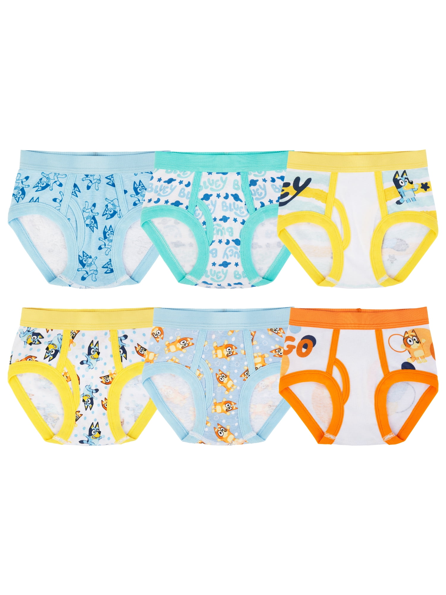 BLUEY Kids Underwear - Toddler Boys Briefs, 6 Pack Sizes 2T-4T ...