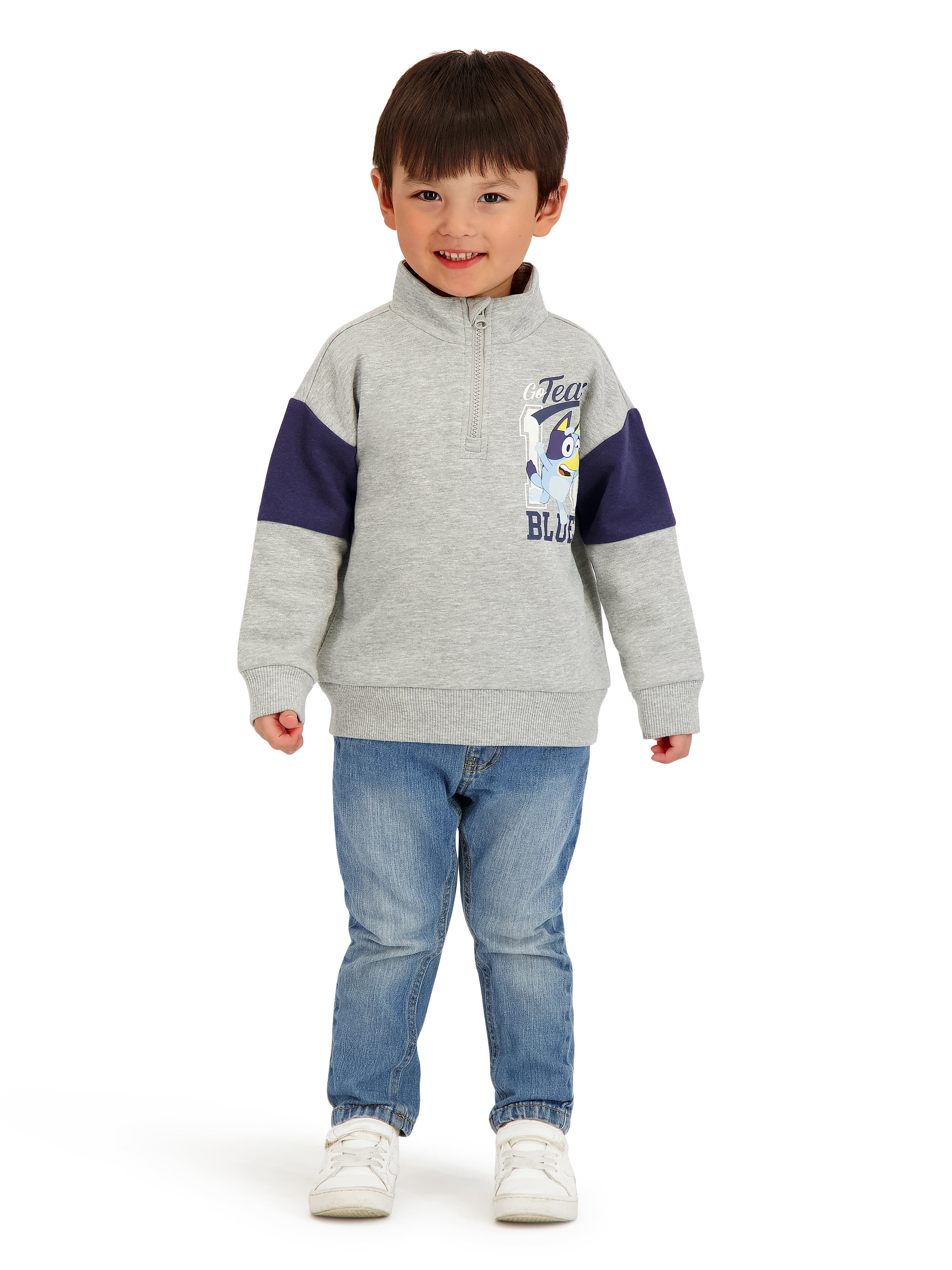 Bluey Toddler Boys Quarter Zip Top, Sizes 12 Months - 5T - Walmart.com
