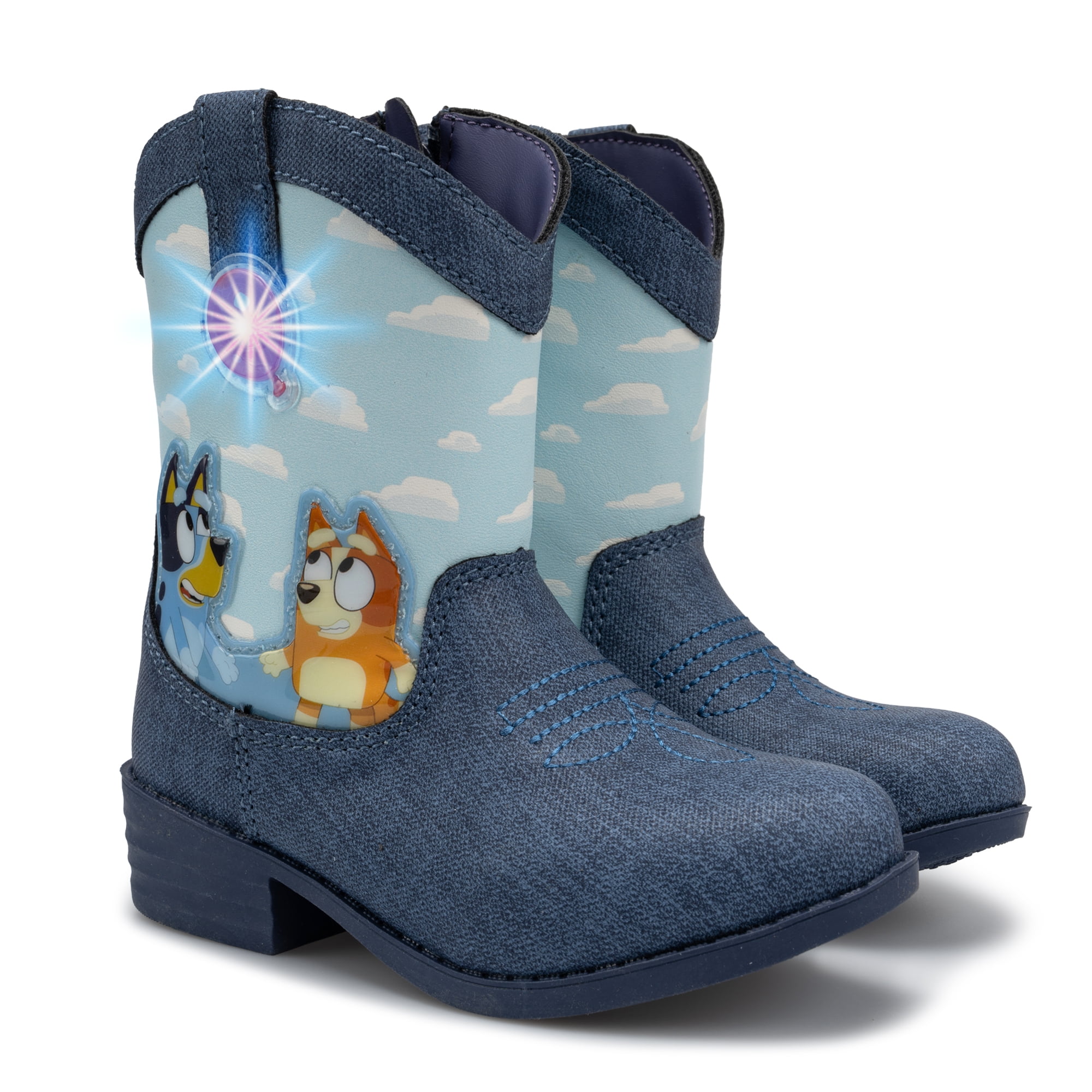 Bluey Toddler Boys Light Up Western Cowboy Boots - Walmart.com