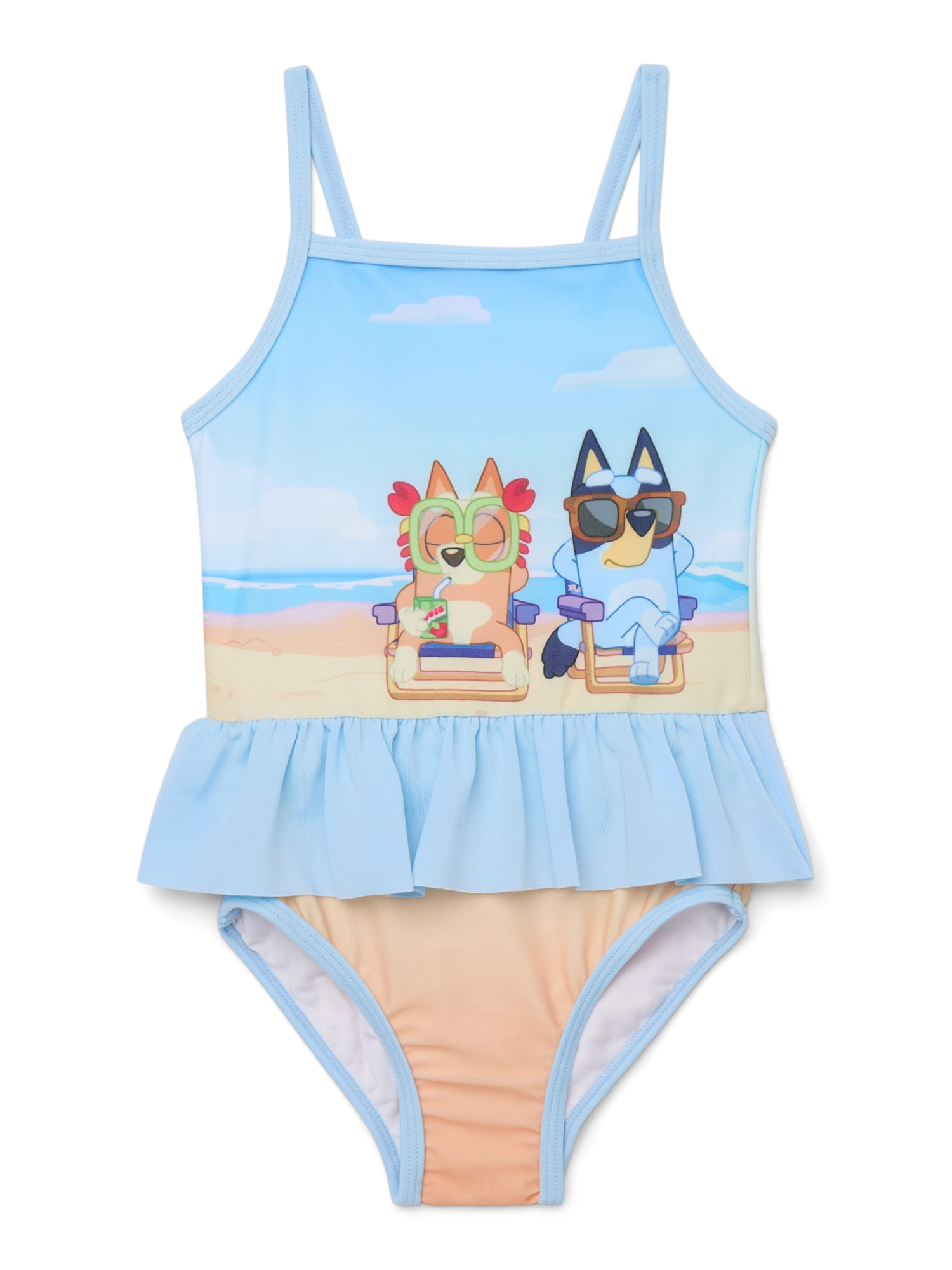 Bluey and Bingo Toddler Girls One-Piece Swimsuit with UPF 50+, Sizes 2T ...