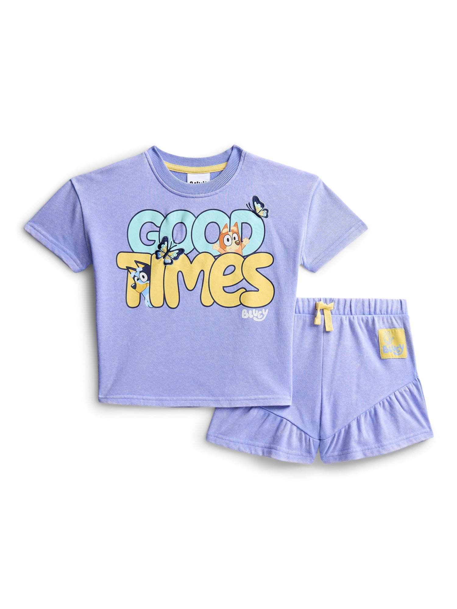 Bluey Toddler Girls' Short Sleeve Graphic Tee and Matching Ruffle ...