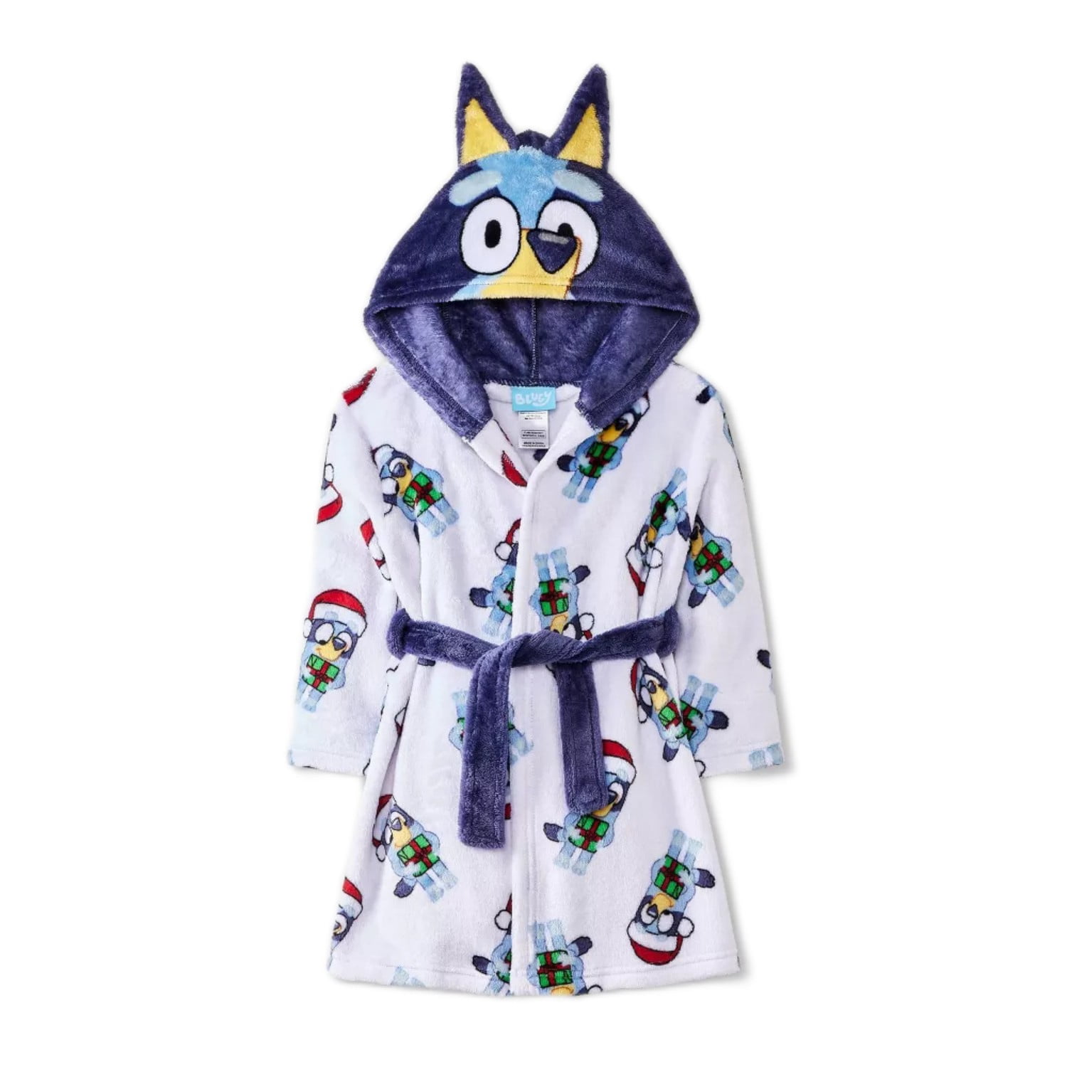 Bluey Toddler Kids Christmas Holiday Print Costume Hooded Bathrobe ...