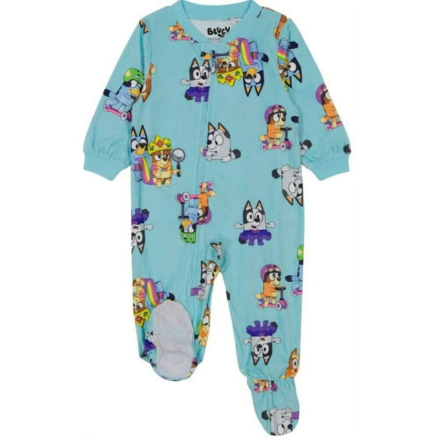 Bluey Kids Character Baby Zip Night Clothes, Toddler One Piece Sleeper ...