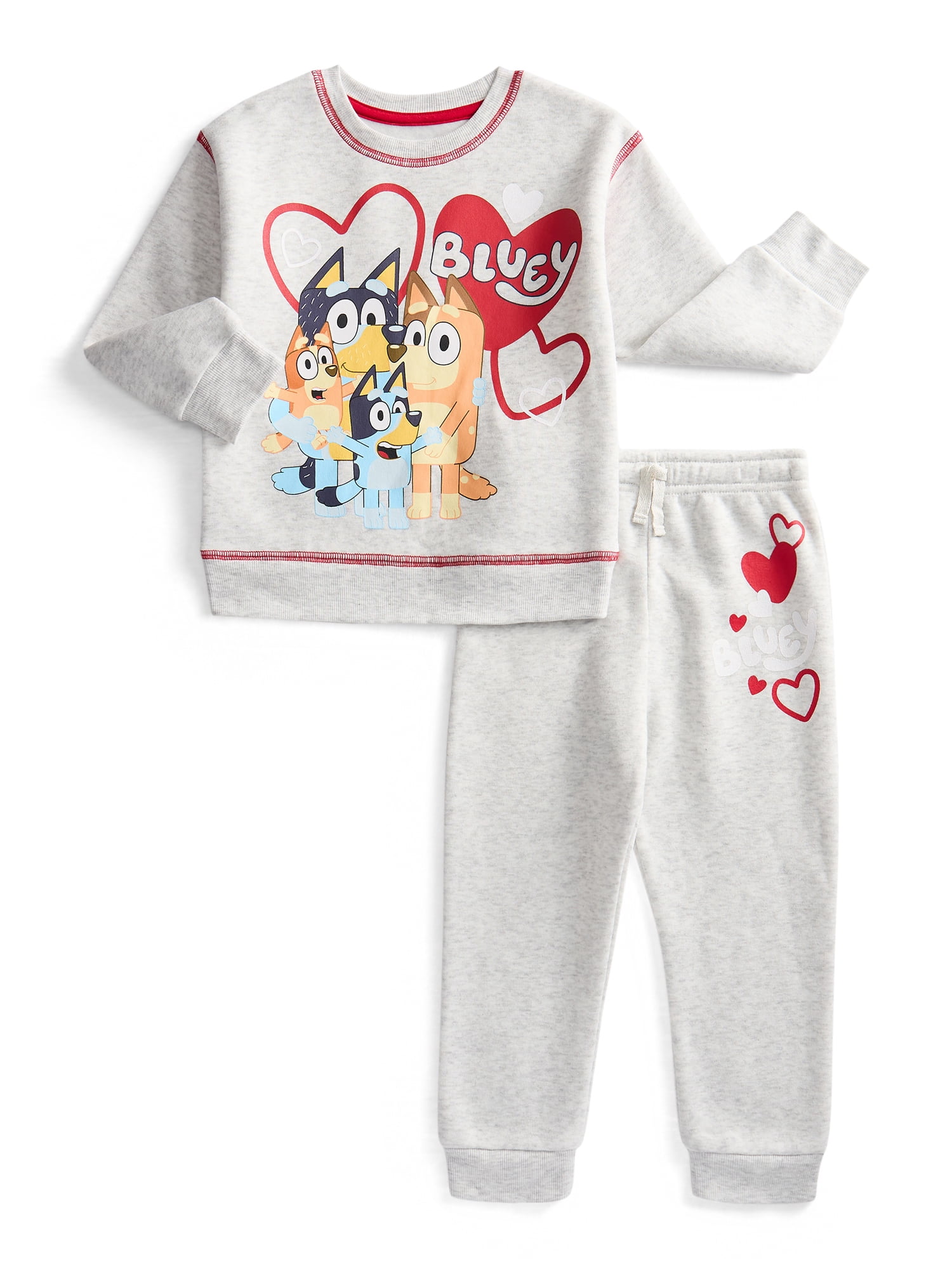 Valentine's Day Bluey Unisex Toddler Graphic Sweatshirt and Jogger ...