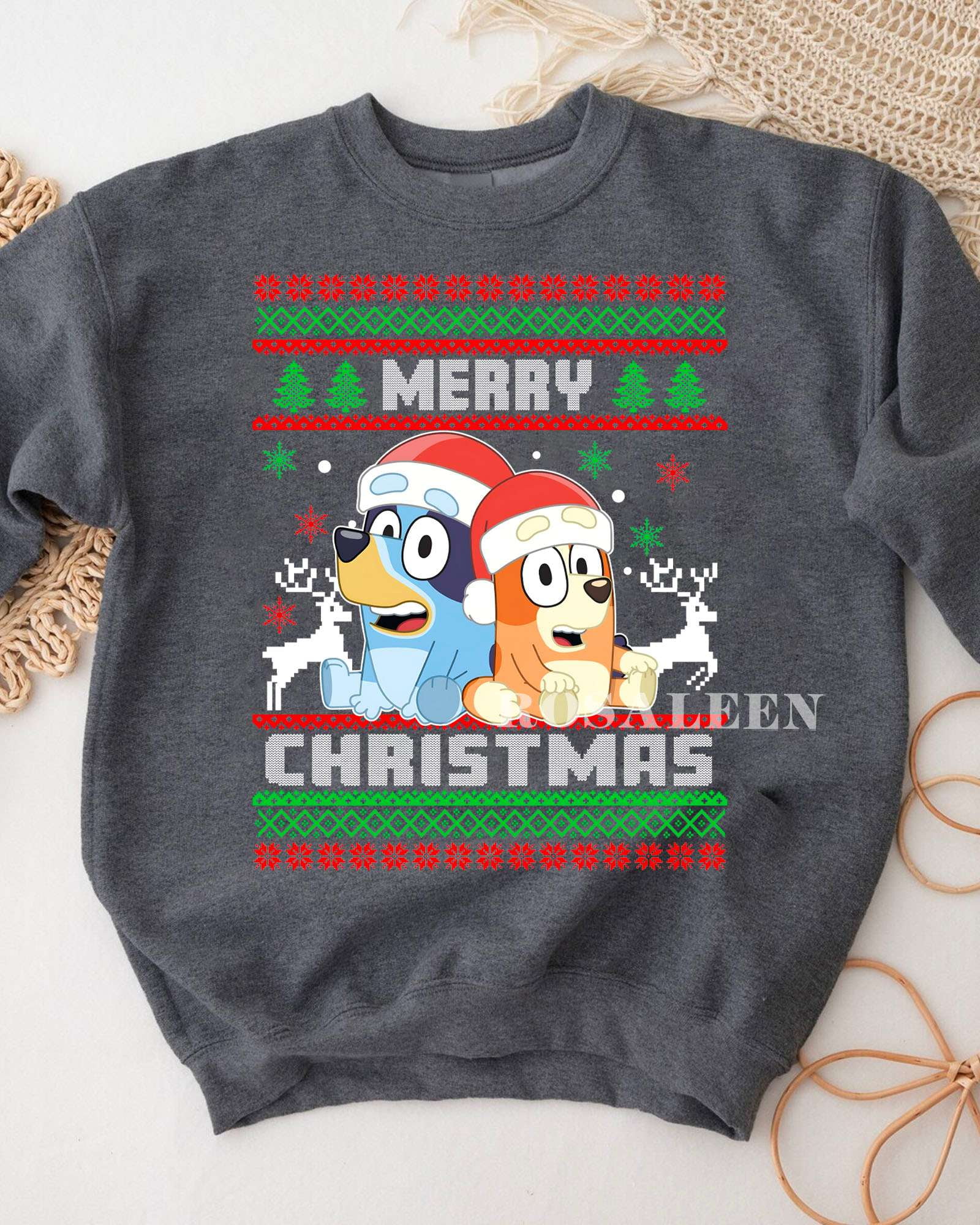 Bluey Ugly Christmas Sweatshirt, Bluey & Bingo Merry Christmas Shirt ...