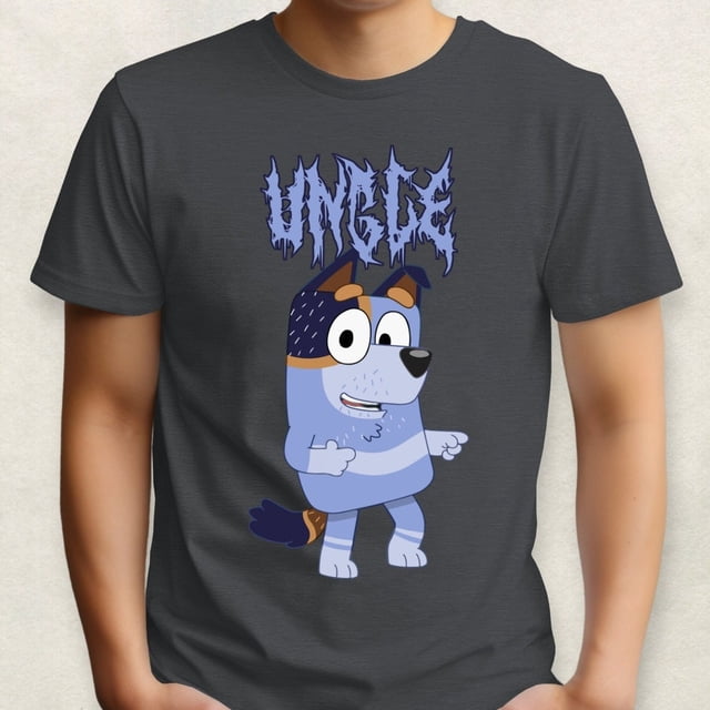 Bluey Uncle Stripe Metal Shirt, Bluey, Black Metal, Goth Disney ...