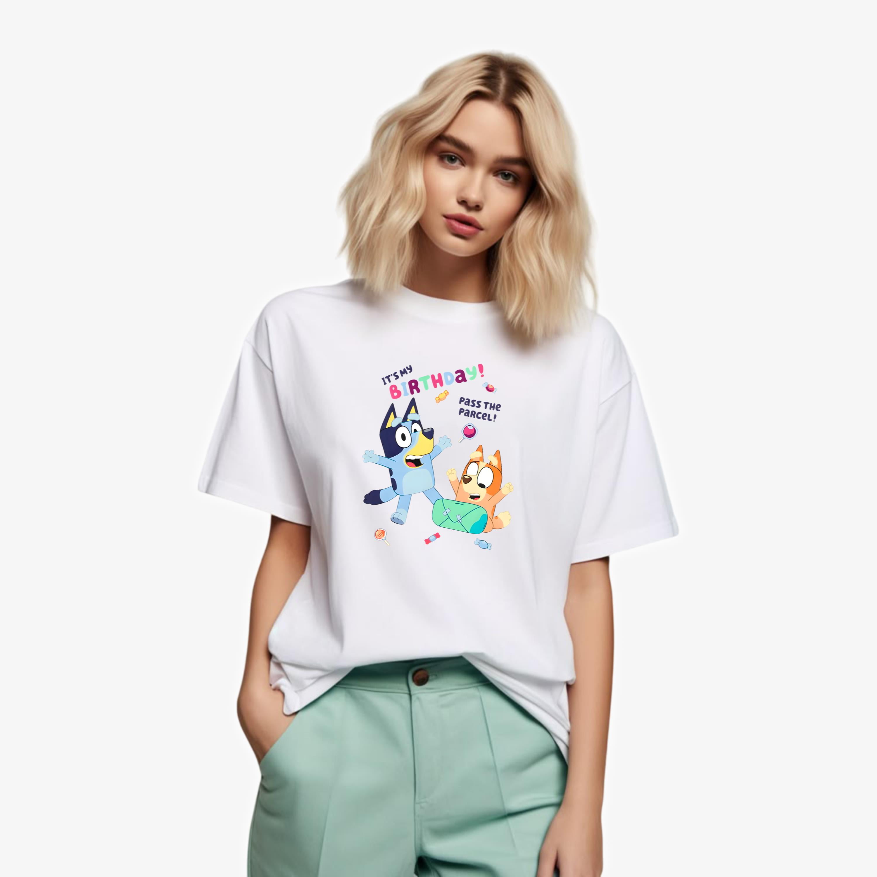 Bluey Unisex Tee It’s My Birthday Fun Celebration Graphic V1130144, for men & women, up to size ...