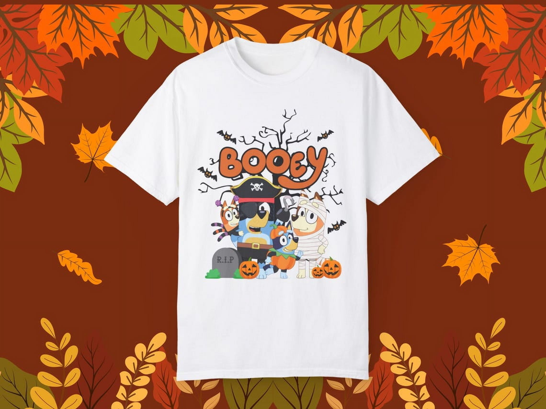 Bluey Vintage Bluey Halloween, Retro Funny Tee, Booey Halloween Shirt ...