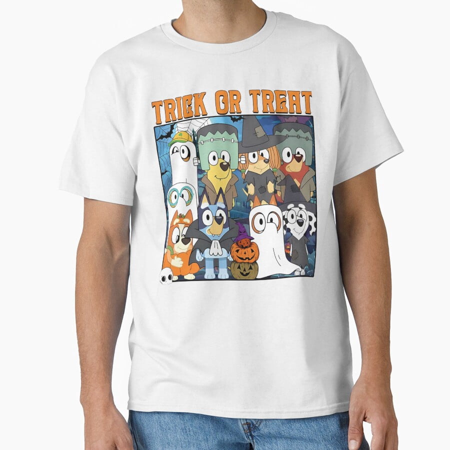 Bluey Vintage Trick Or Treat Kids Show 90S Classic T-Shirt - Walmart.com