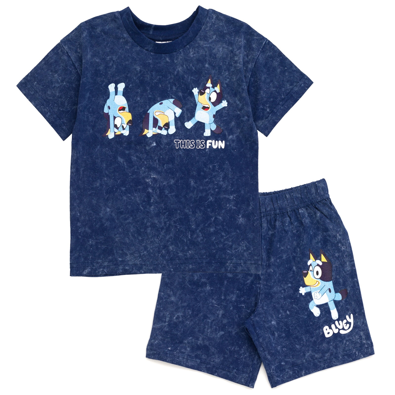 Bluey Merchandise: Vintage Wash Drop Shoulder T-Shirt and Shorts Outfit ...