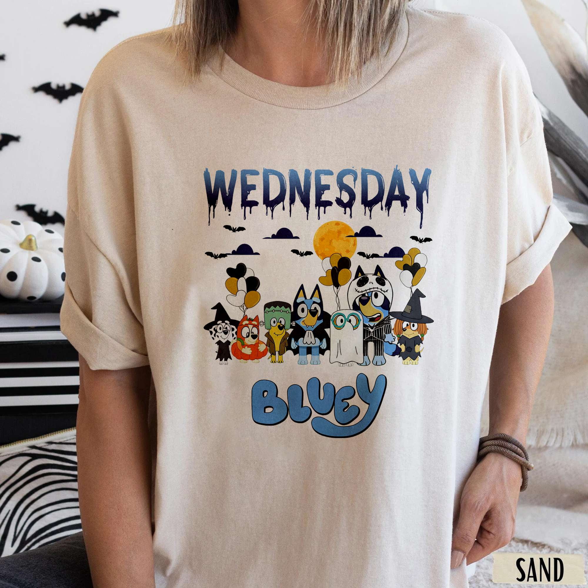 Bluey WEDNESDAY Halloween Ver2 T-shirt Sand Color - Walmart.com