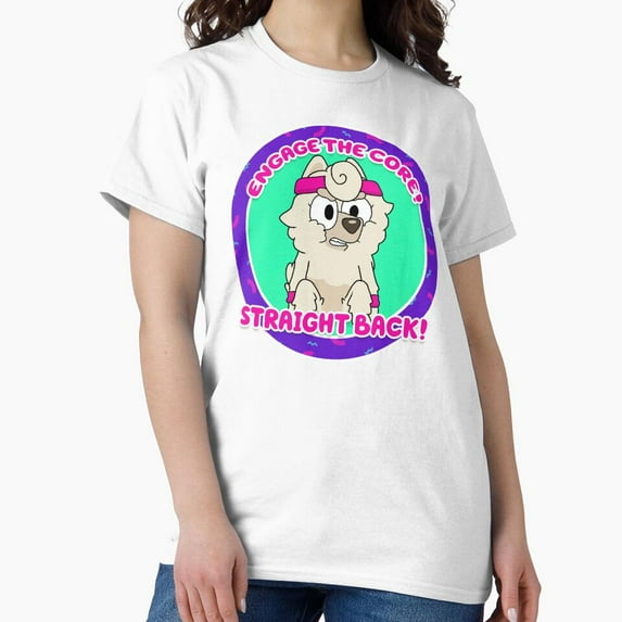 Bluey Wendy Pilates Workout Exercise Quads Spitz Classic T-Shirt ...