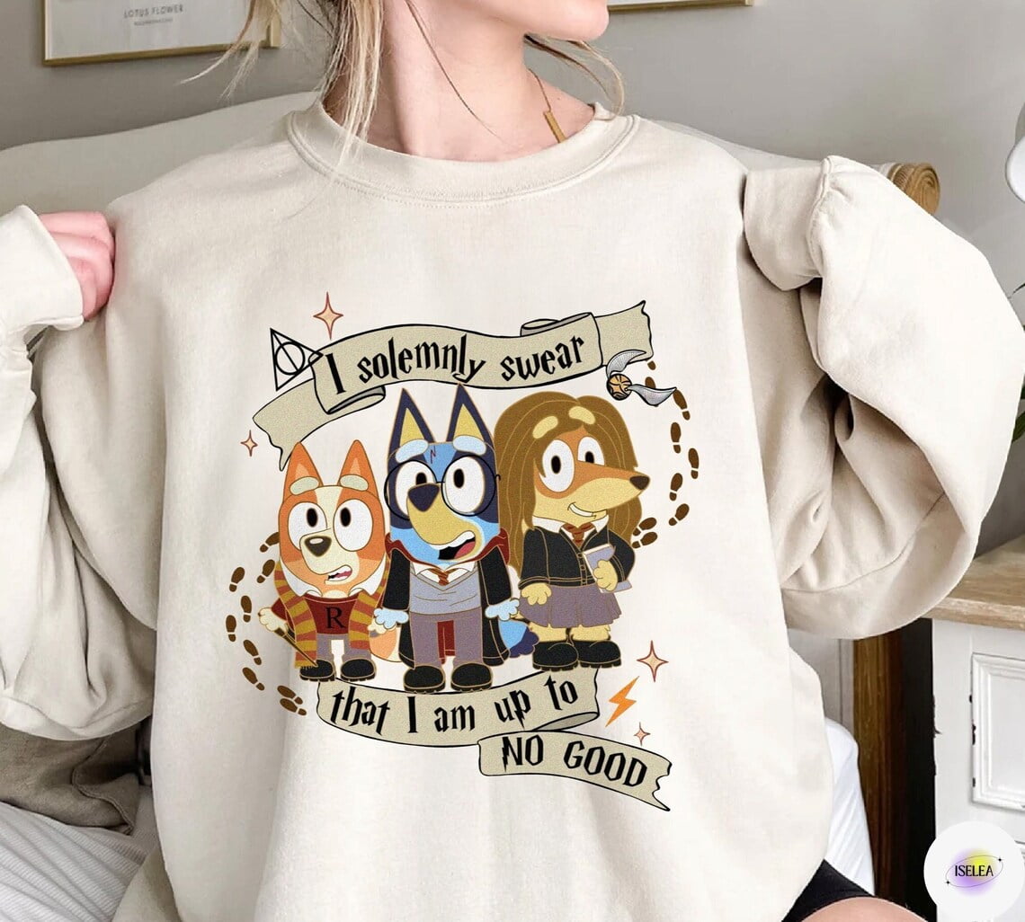Bluey Wizard Sweatshirt, Bluey Harry Potter Sweater, I Am Up to No Good ...