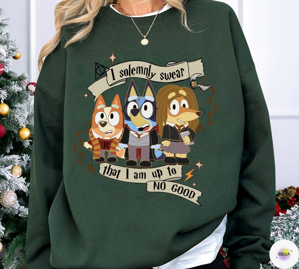 Bluey Wizard Sweatshirt, Bluey Harry Potter Sweater, I Am Up to No Good ...