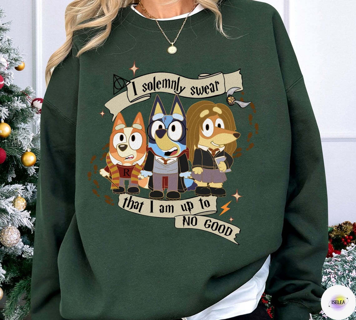 Bluey Wizard Sweatshirt, Bluey Harry Potter Sweater, I Am Up to No Good ...