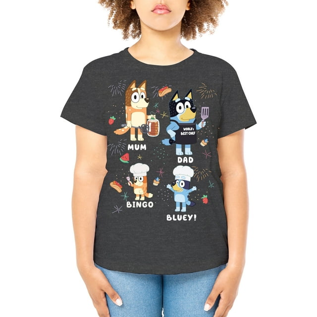 Bluey Women's Graphic Tee with Short Sleeves, Sizes XXS-XXL - Walmart.com