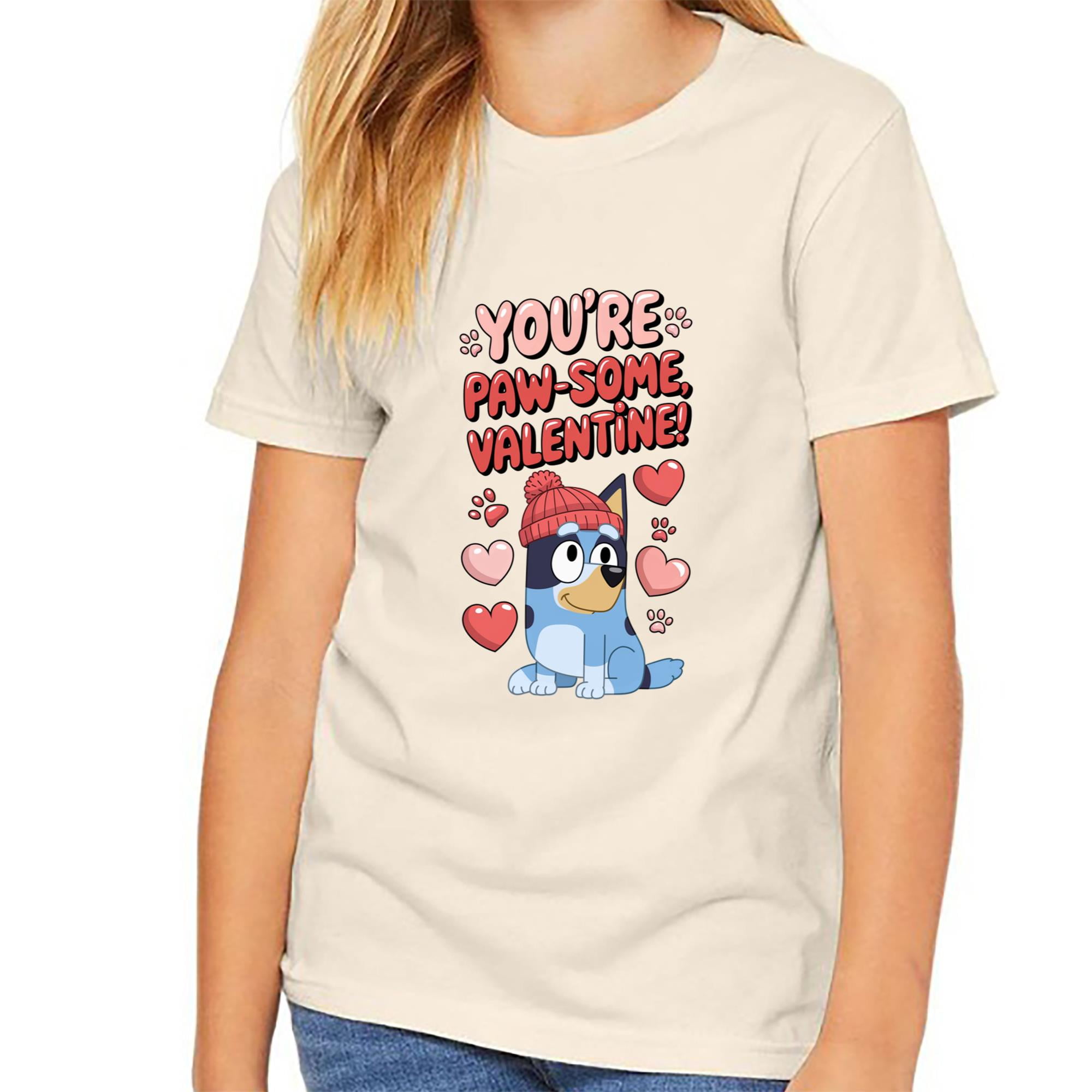 Bluey You're Paw-Some With Love Message, Cute Cartoon Pup Design, Heart ...