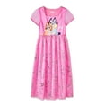 Bluey and Bingo Girl's Pink Satinet and Tulle Character Nightgown ...