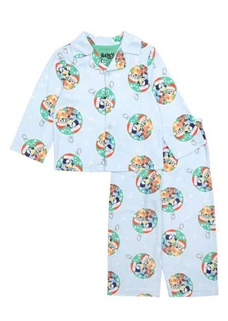 Bluey and Bingo Toddler Boy's Christmas Holiday Print Blue Flannel ...