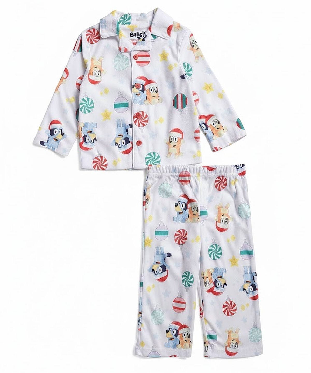 Bluey and Bingo Toddler Kids Christmas Holiday Flannel Coat Pajama Set ...