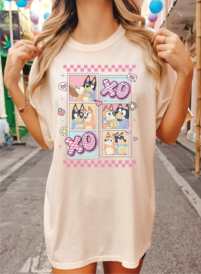 Bluey and Bingo Valentines Sweatshirt, Bluey Family Xoxo Shirts Gift ...