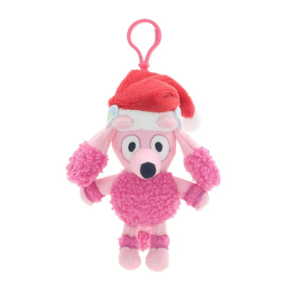 Bluey and Friends Christmas 4.5" Plush Clip-On Chloe with Santa Hat ...