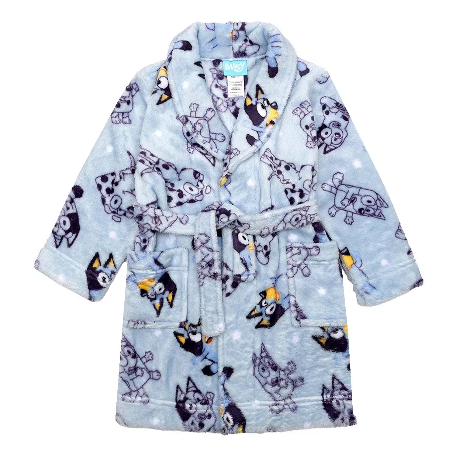 Bluey and Friends Toddler Boy's Blue Soft Fleece Bathrobe, Character ...