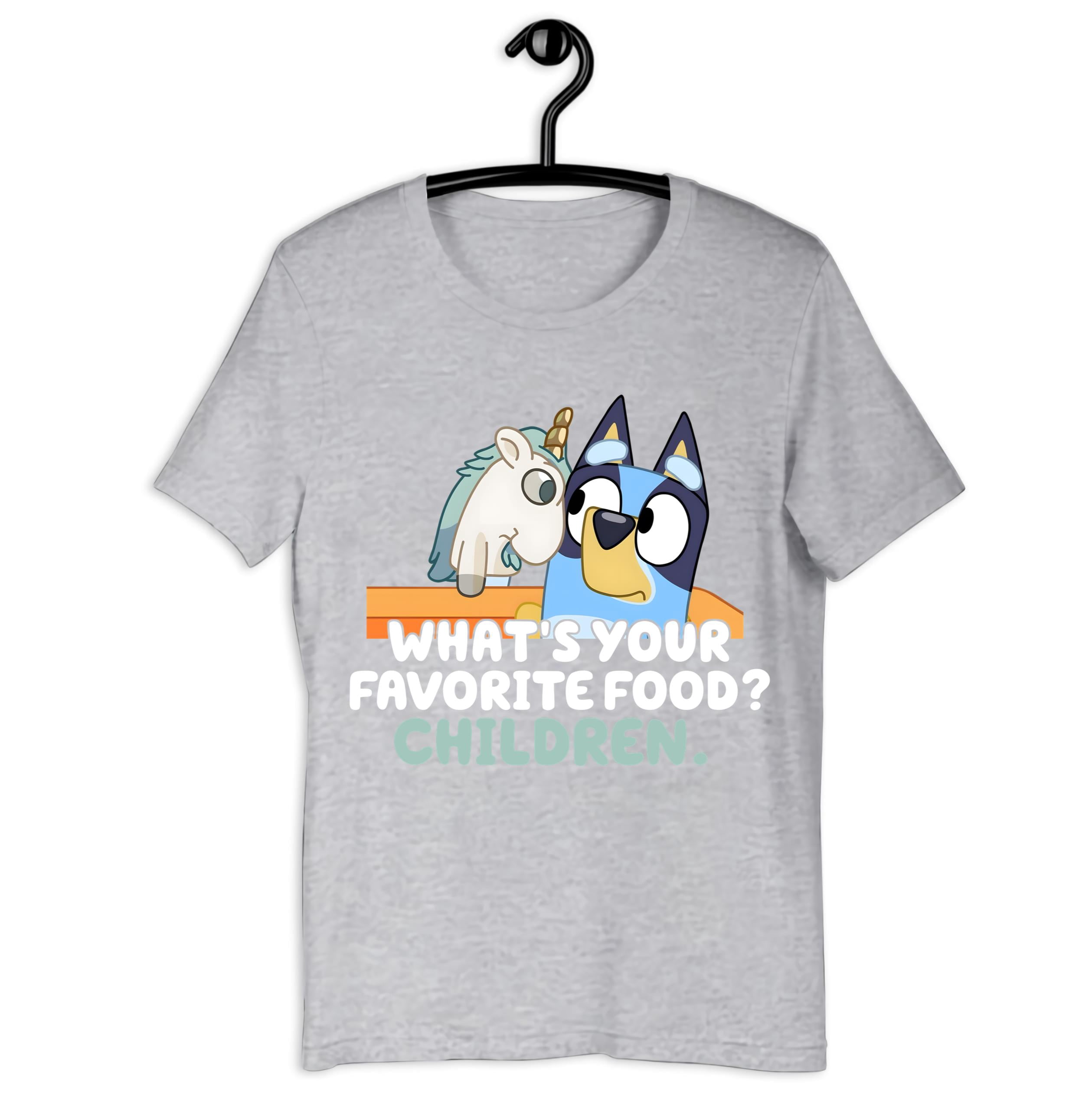 Bluey and Unicorse What’s Your Favorite Food T-Shirt - Walmart.com