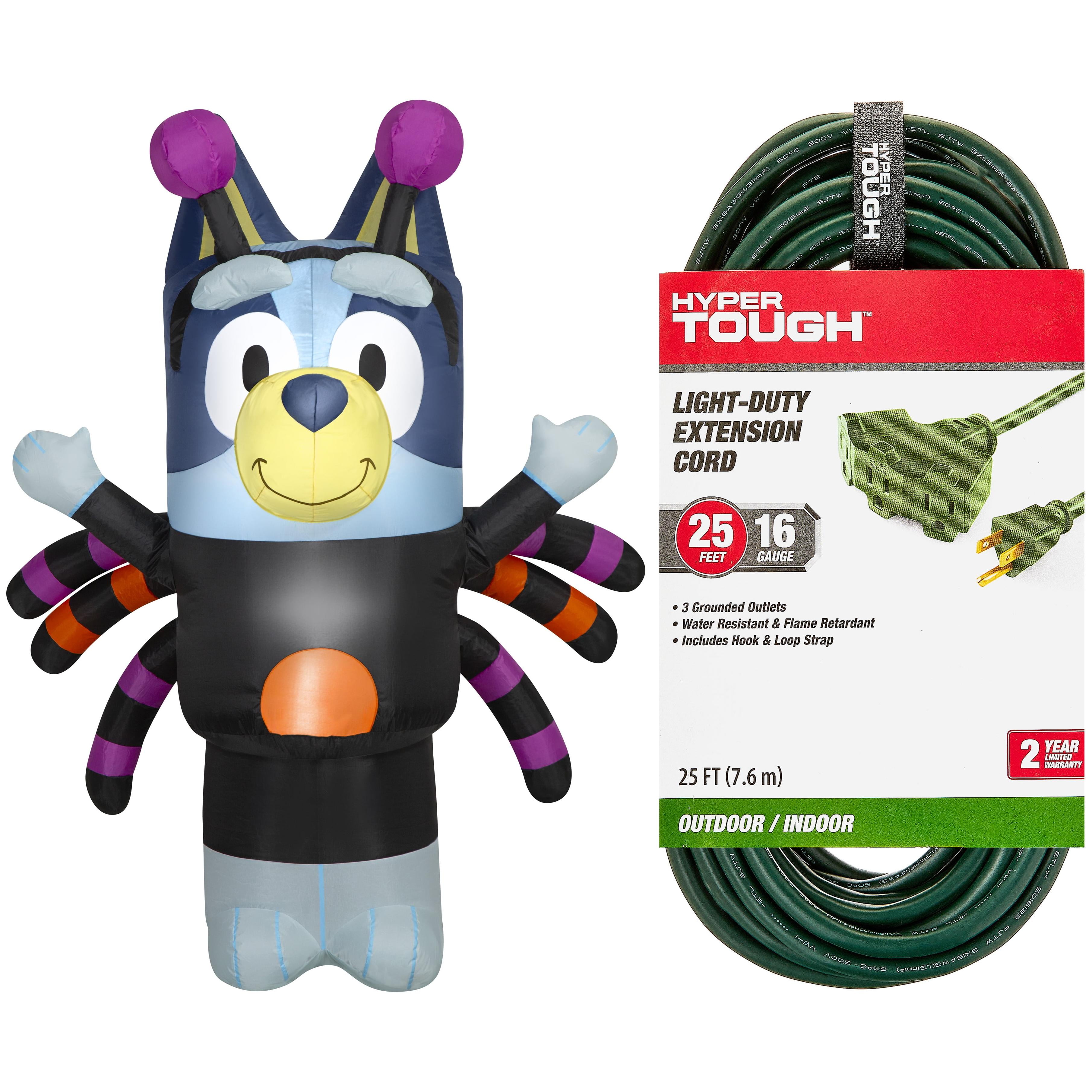 Bluey in Spider Costume Yard Inflatable + Hyper Tough 25FT Tri-Outlet ...