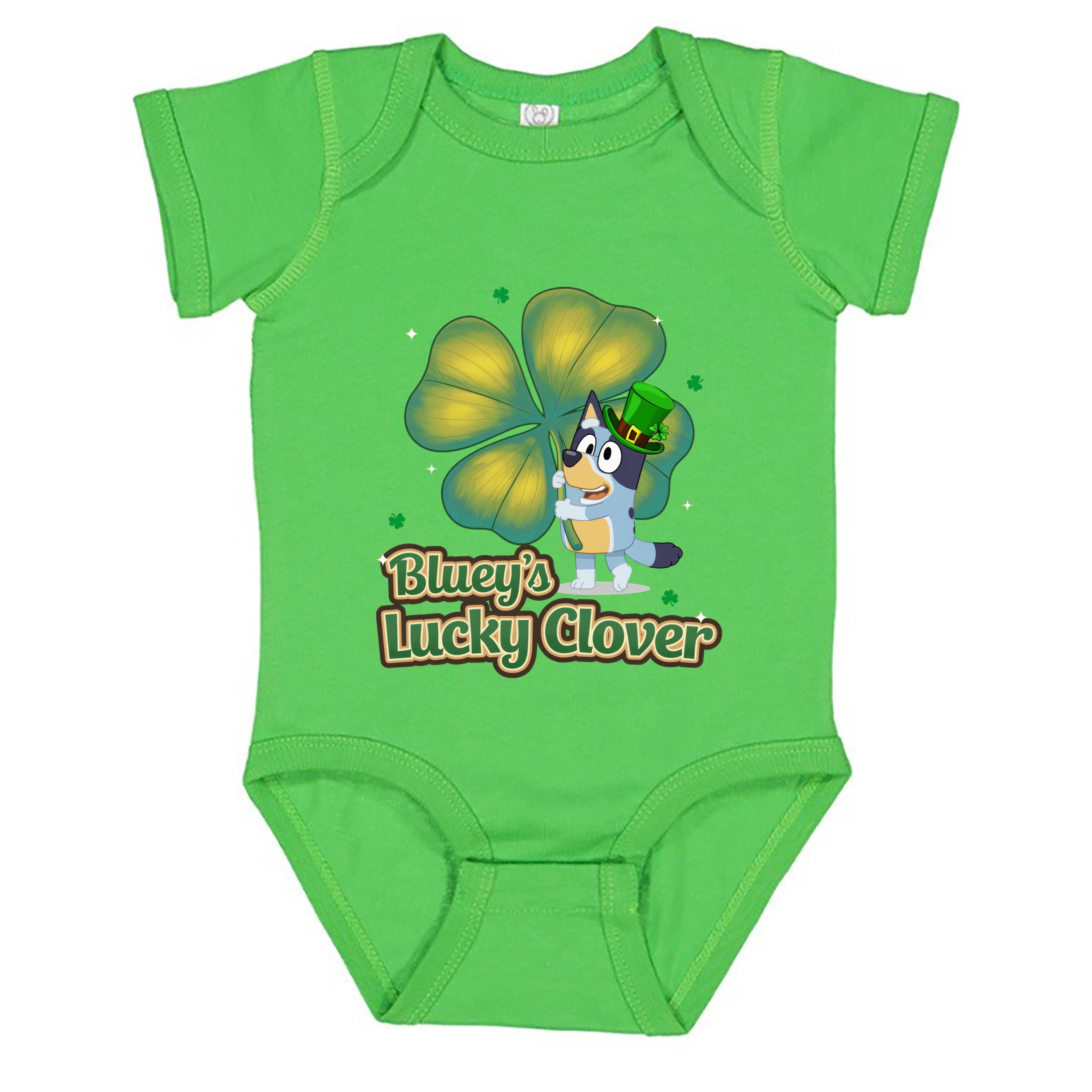 Bluey’s Lucky Clover Baby Bodysuit, St Patrick’s Day Shamrock Tee, Cute ...