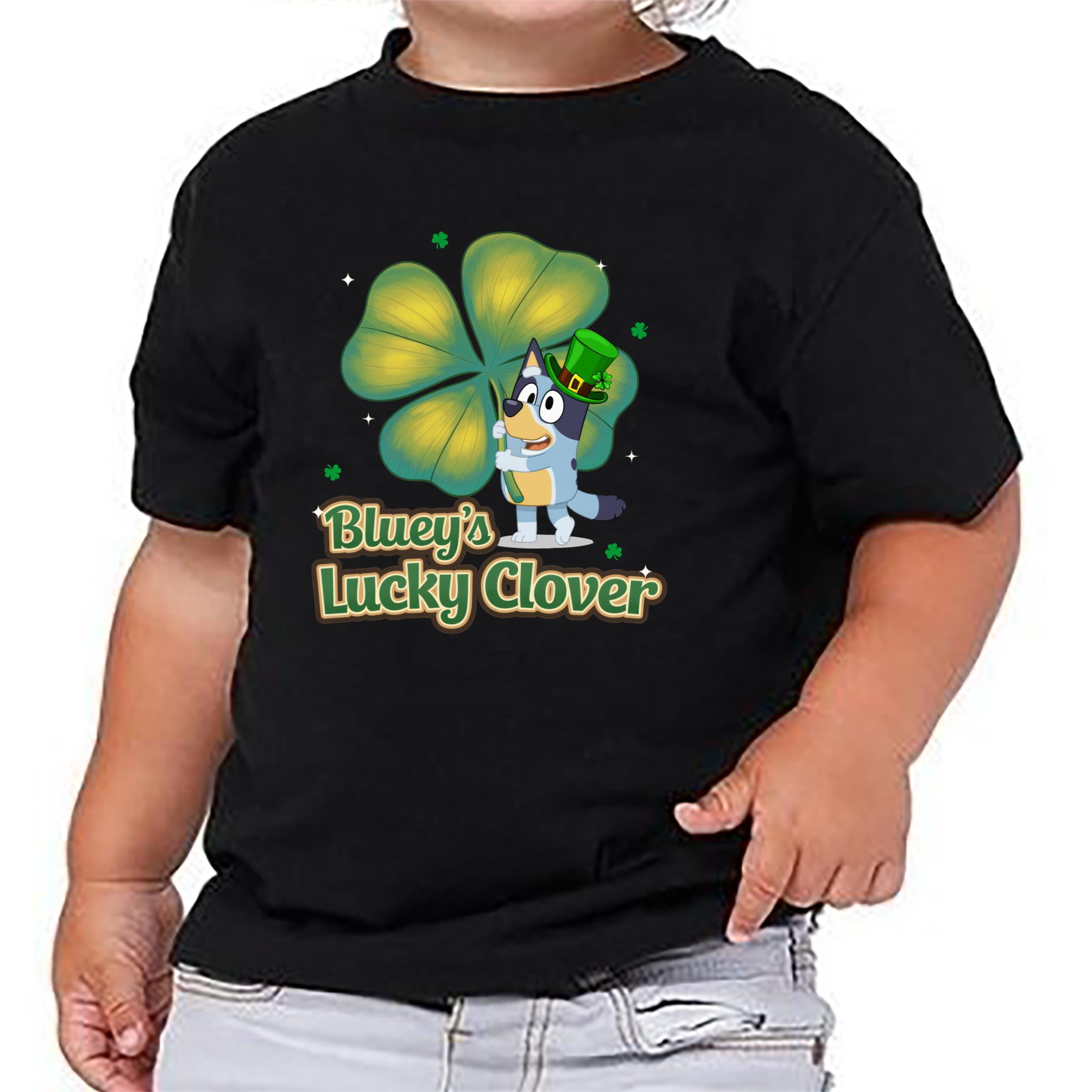 Bluey’s Lucky Clover Toddler T-shirt, St Patrick’s Day Shamrock Tee ...