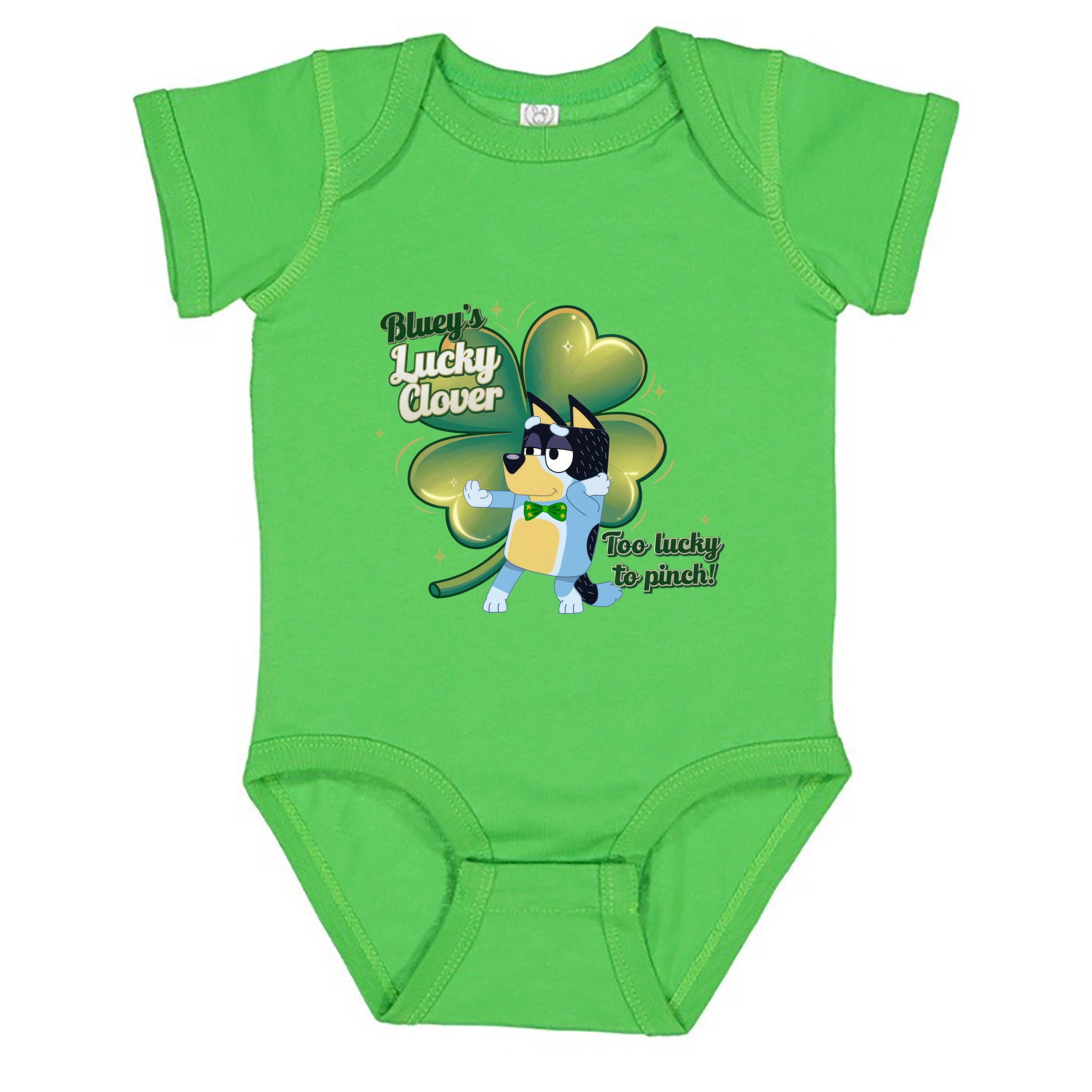 Bluey’s Lucky Clover Too Lucky to Pinch Baby Bodysuit, St Patrick’s Day ...