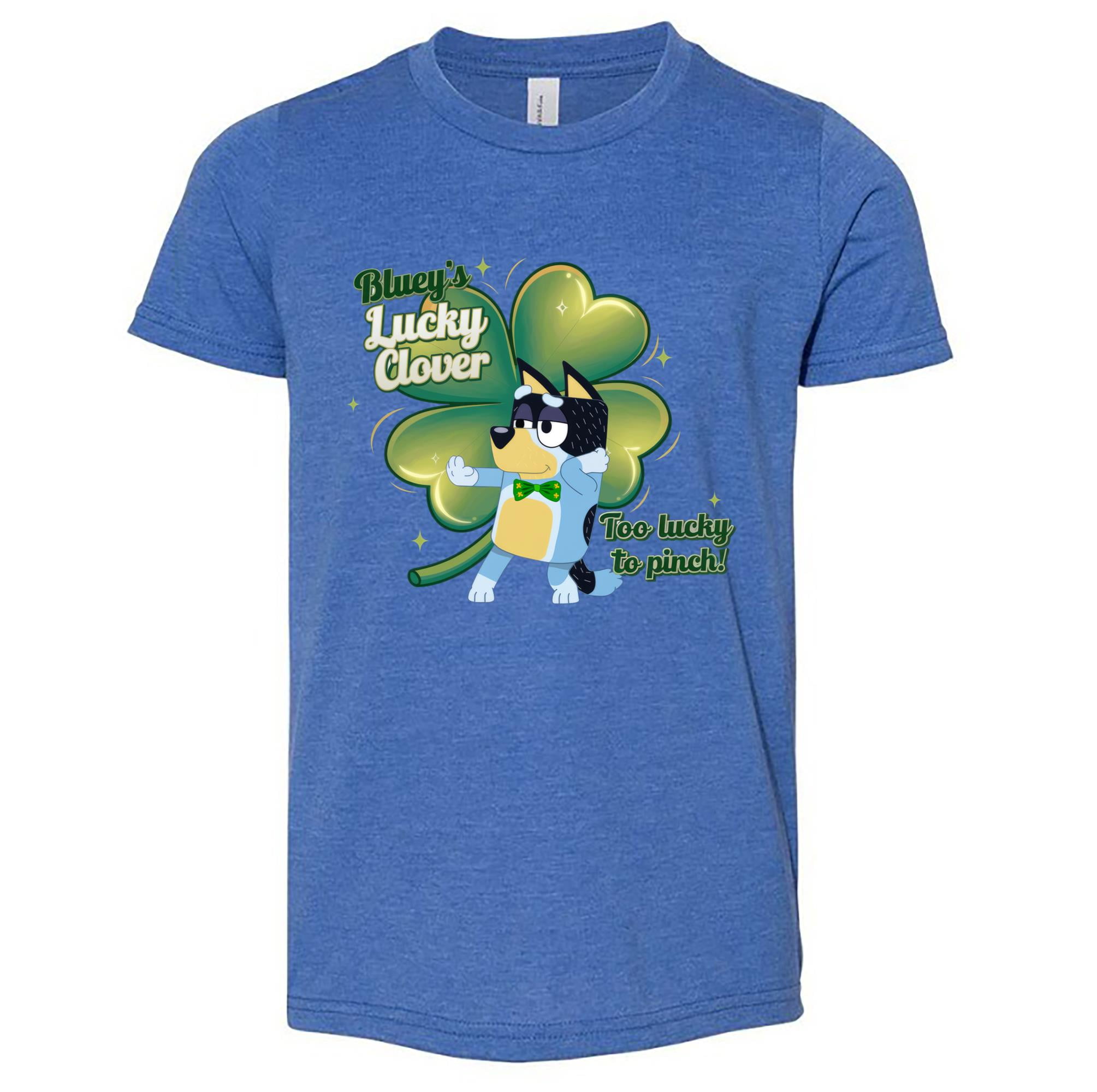 Bluey’s Lucky Clover Too Lucky to Pinch Youth shirt, St Patrick’s Day ...