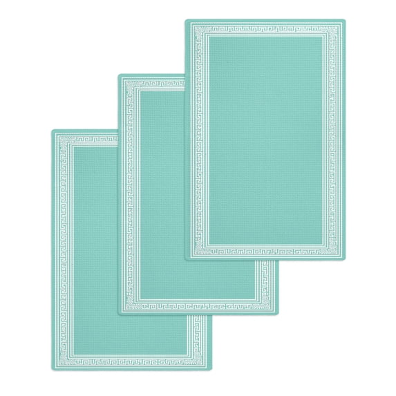 Bluish Green Greek Key Kitchen Dish Towels for Drying Dishes Set of 3 ...