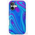 Bluish Liquid Abstract Flow Phone Case for iPhone 11 12 13 14 15 16 17 ...