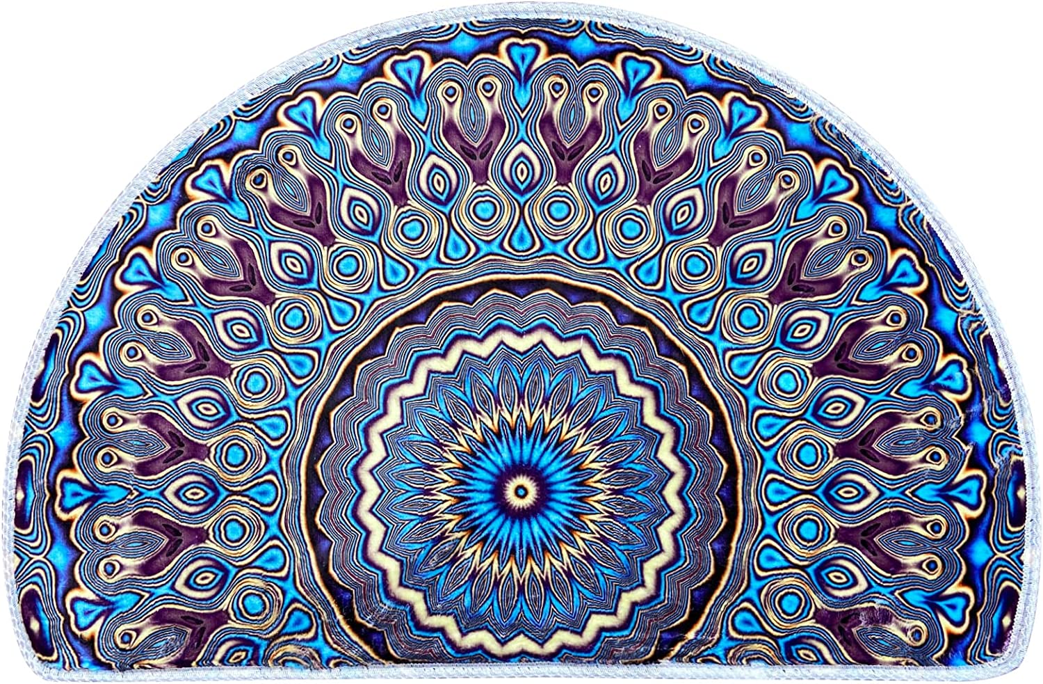 Bluish Violet Bohemian Boho Mandala Bathroom Rugs Half Circle Bath Mat ...