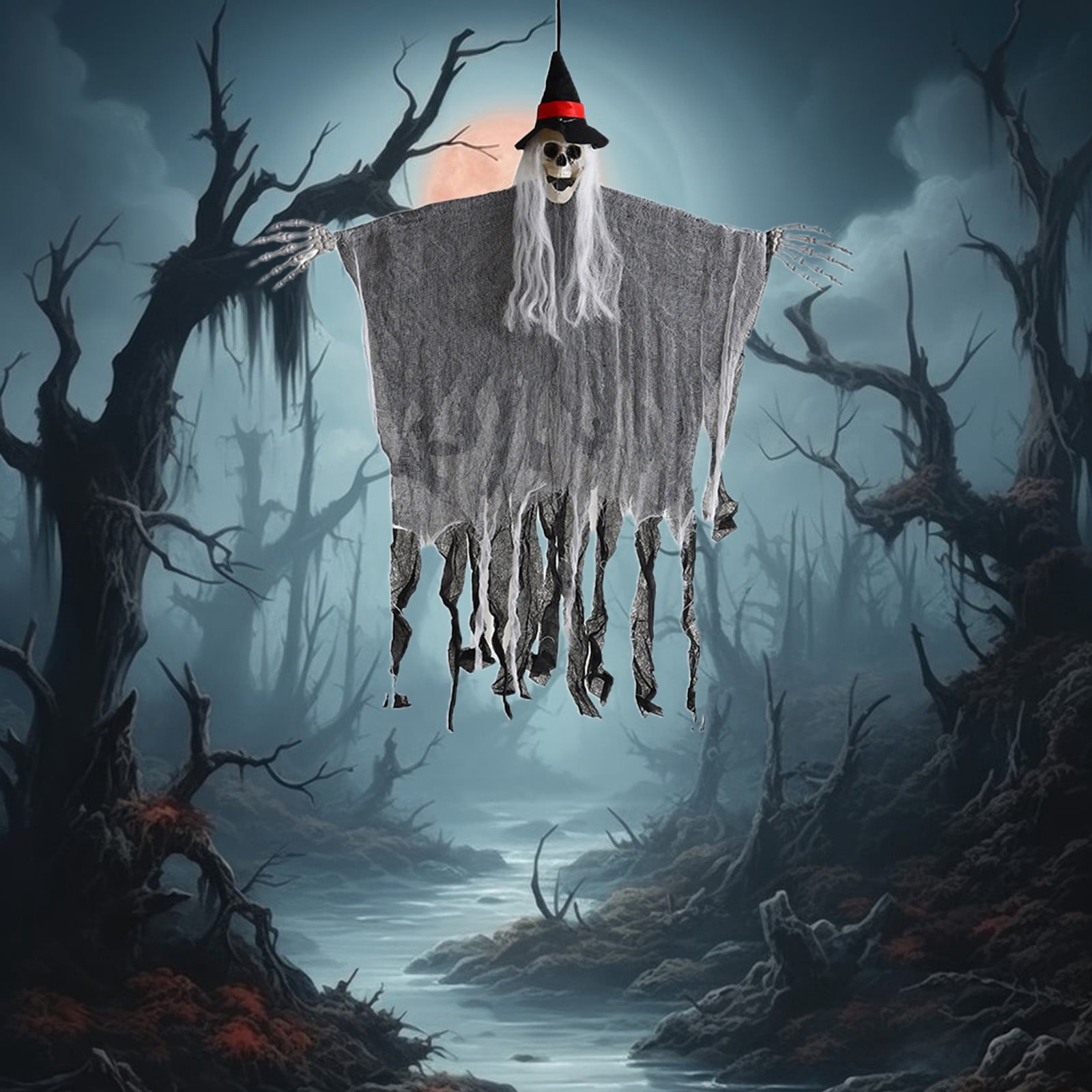 Blukids 1 Pack Halloween Hanging Grim Reapers，39" Halloween Hanging ...