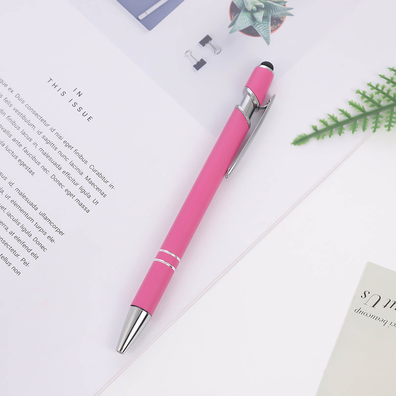 Blukids 1 Pc Rainbow Rubberized Soft Touch Ballpoint Pen with Stylus ...