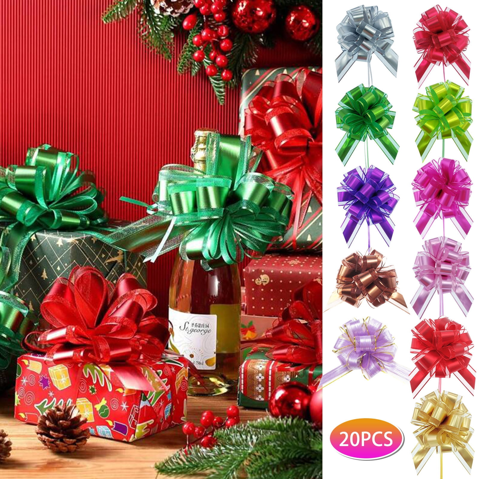 Blukids 20 PCS Large Pull Bows 6 Inch Purple Bows for Gift Wrapping ...