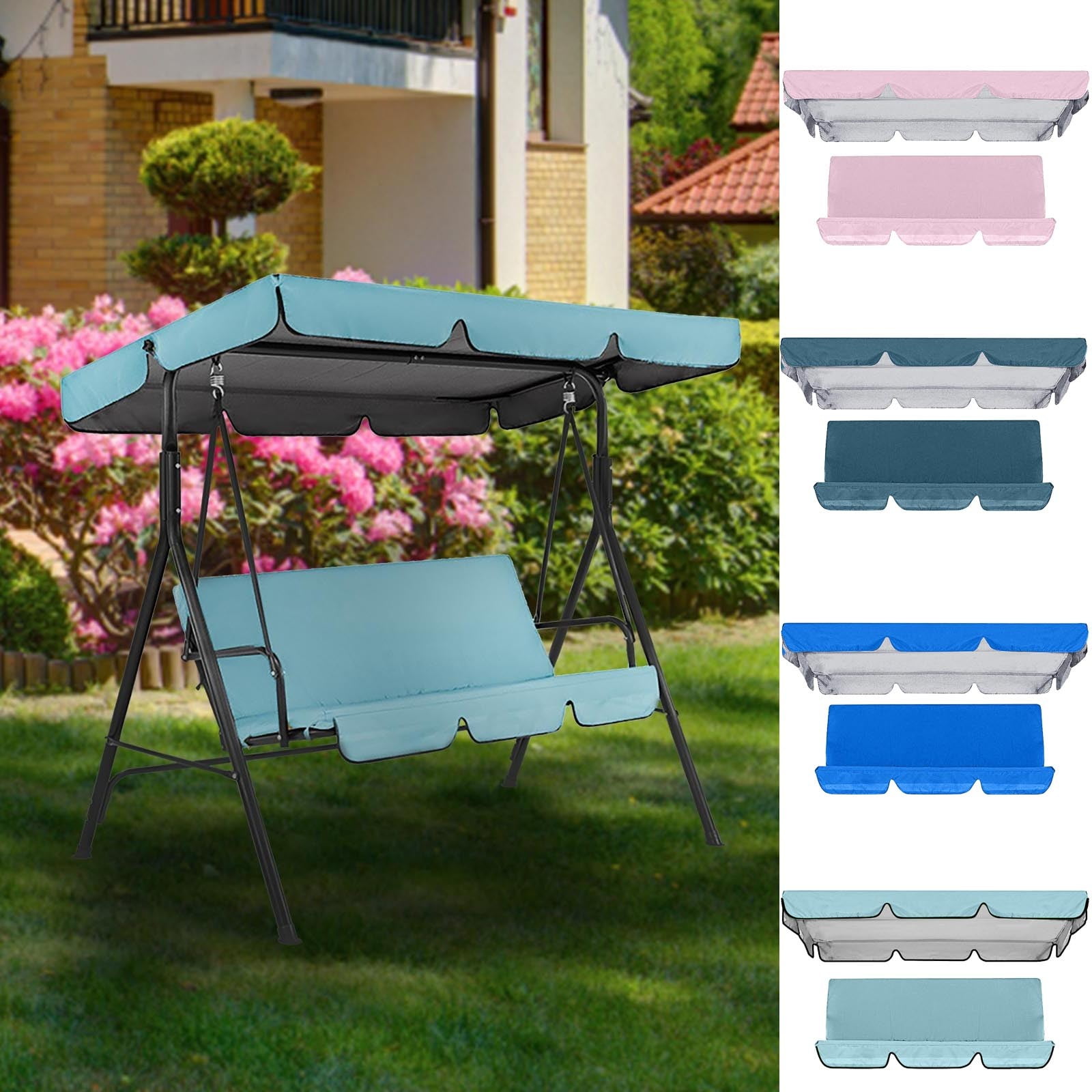 Blukids 210D Swing Canopy Replacement Cover and Swing Cushion Cover ...