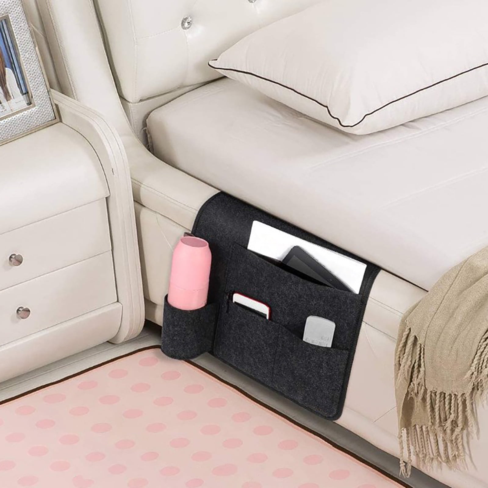 Blukids 4 Pockets Felt Bedside Caddy Black Bedside Storage Bag Bed ... Blukids 4 Pockets Felt Bedside Caddy Black Bedside Storage Bag Bed ...