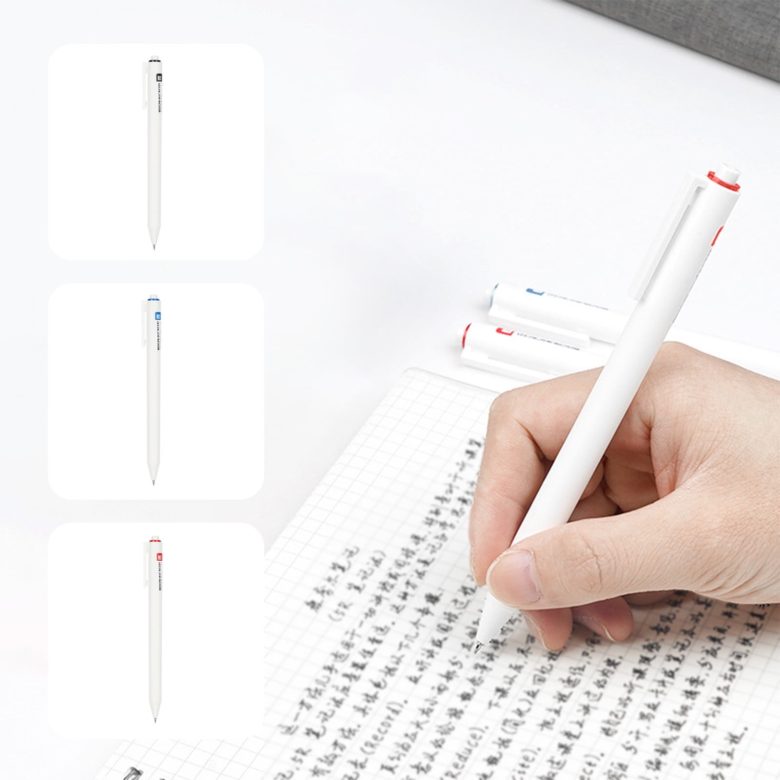 Blukids 6 Pcs Retractable Gel Ink Pens, 0.5mm Fine Point Tip Black Ink ...