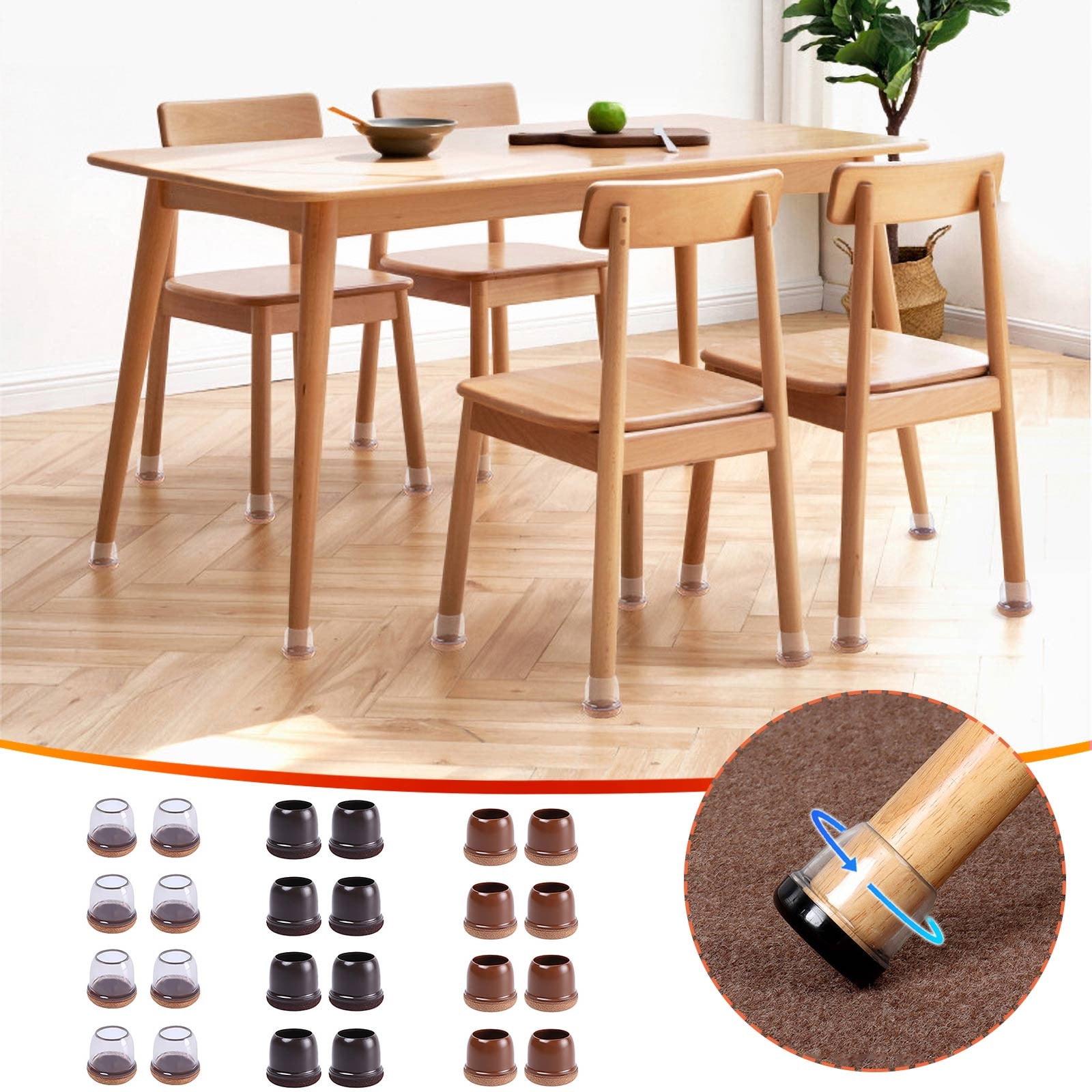 Blukids 8Pcs Chair Leg Floor Protectors, Chair Leg Caps, Silicone Chair ...