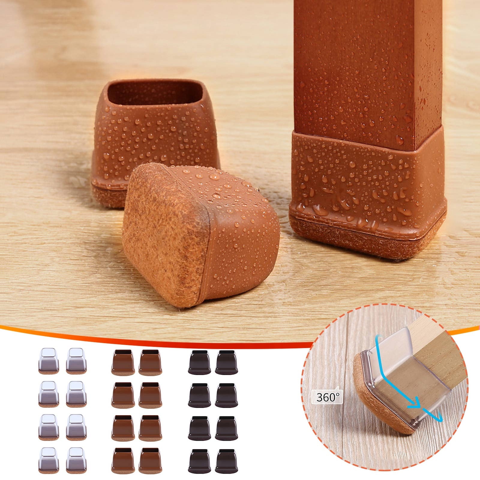 Blukids 8Pcs Chair Leg Floor Protectors, Chair Leg Caps, Silicone Chair ...