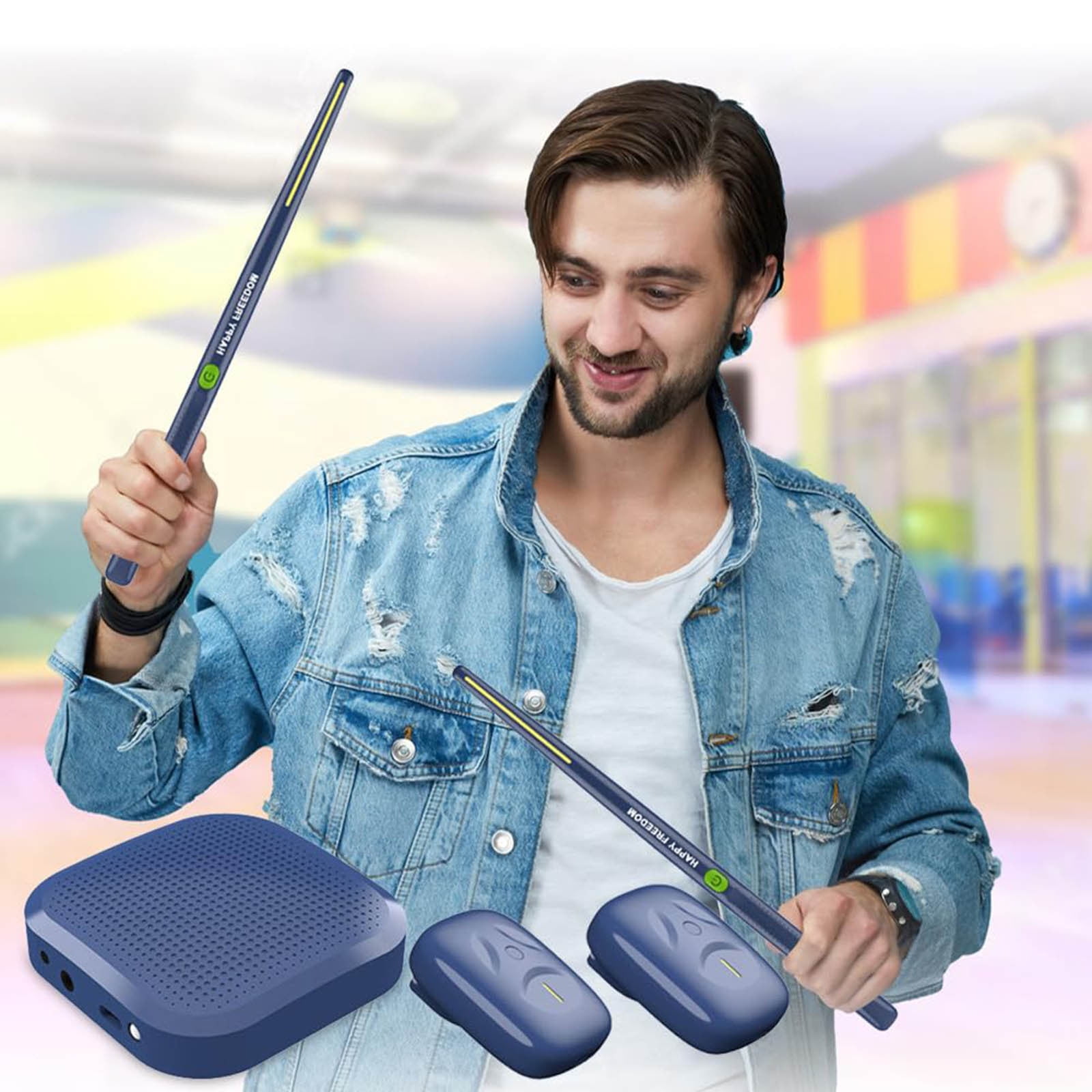 Blukids Air Drum Set Electronic Drum Set, 3D Motion Sensing ...